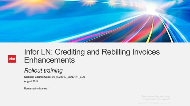 Inforln.com ERP LN 10.4 Credit and Rebill Invoices Enhancements | PPT