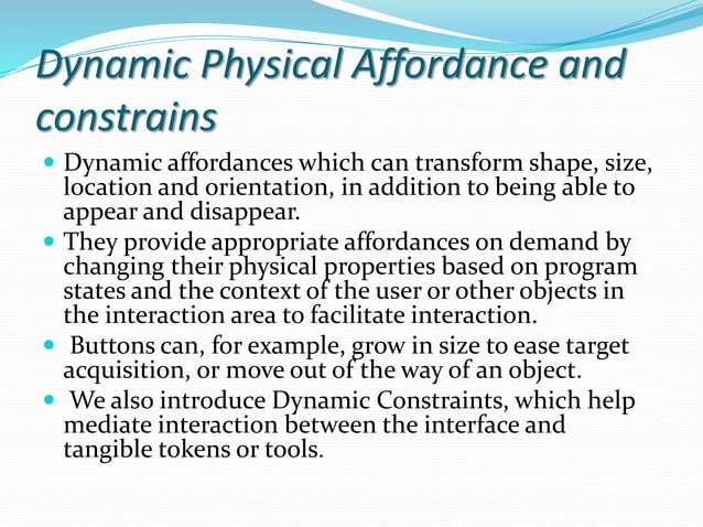 Inform- interacting with a dynamic shape display | PPT