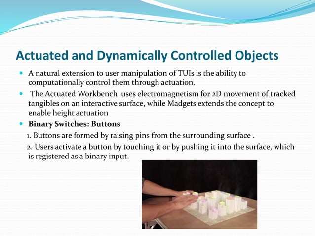 Inform- interacting with a dynamic shape display | PPT