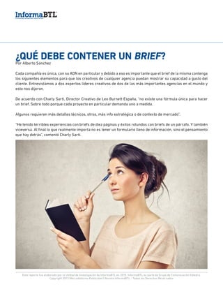 Cómo hacer un brief en 10 pasos: El arte de hacer briefing | PDF