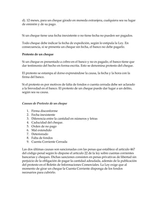 Información util sobre cheques | DOCX