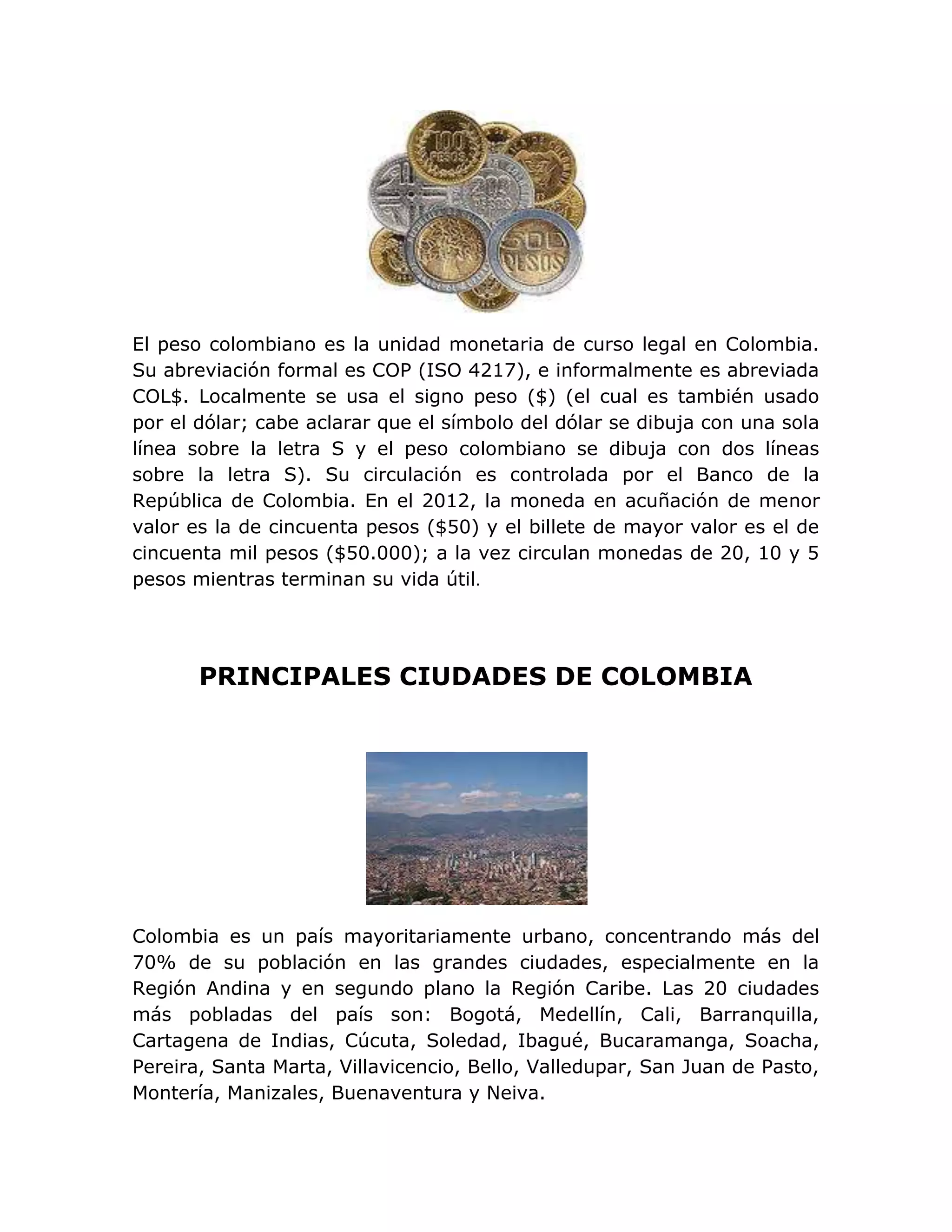 Informacion general sobre colombia | DOCX