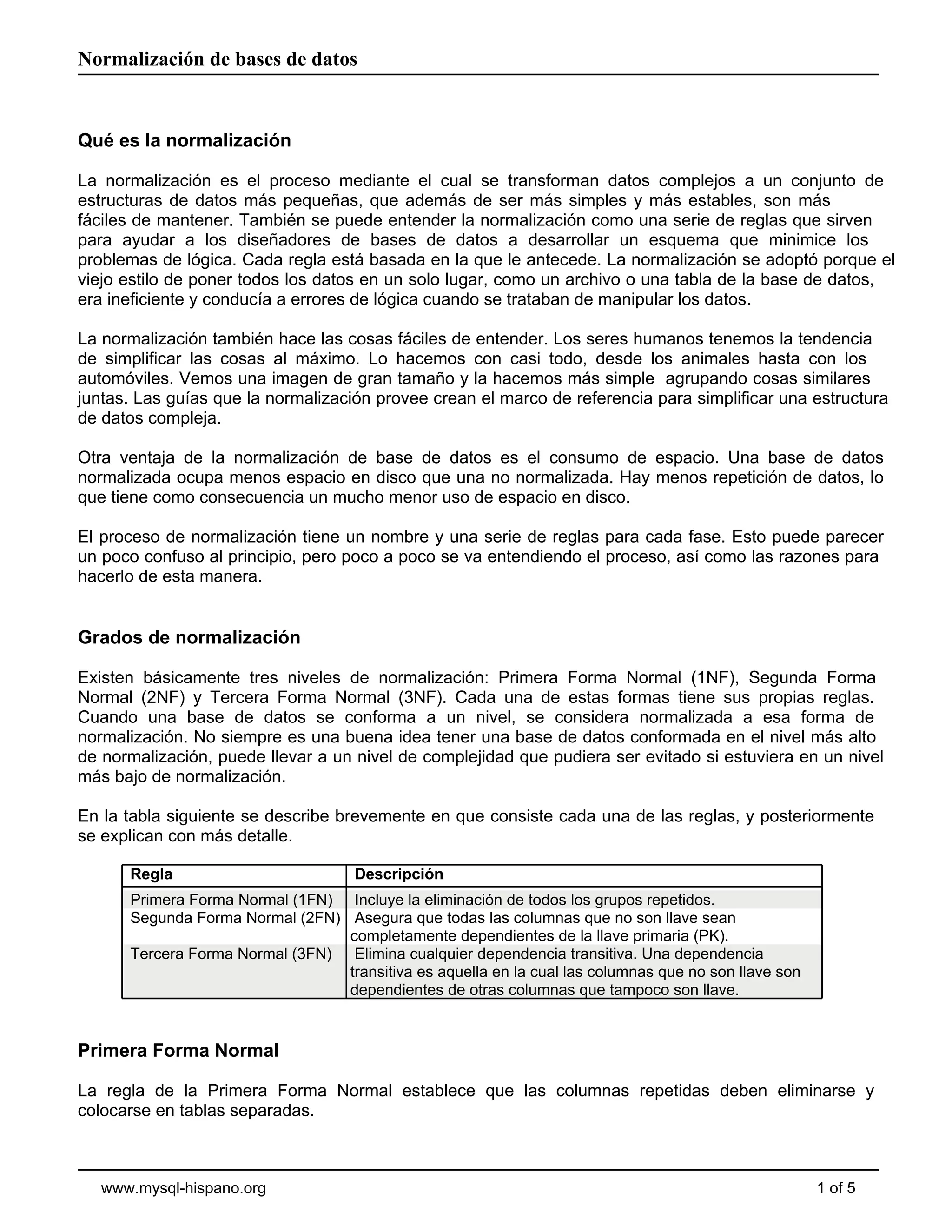 Informacion sobre la normalizacion | PDF