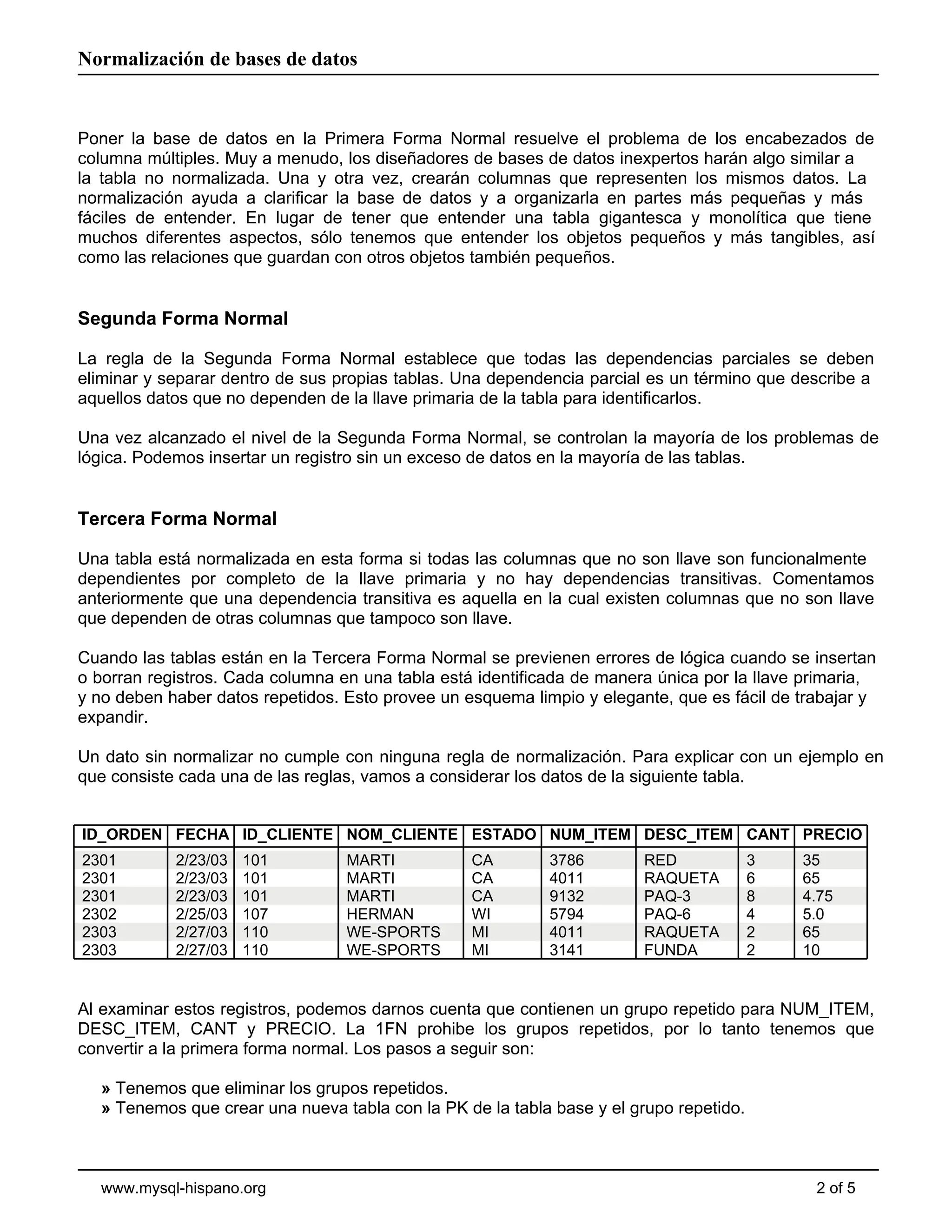 Informacion sobre la normalizacion | PDF