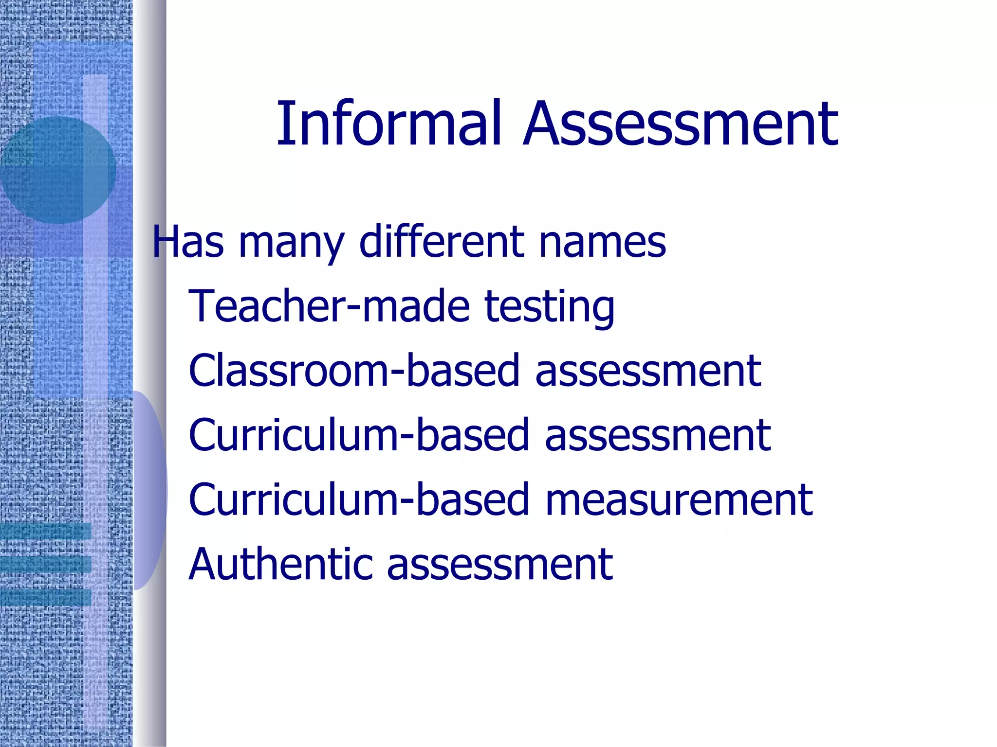 Informal Classroom Assessment | PPT