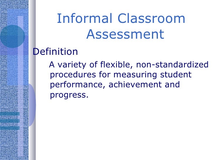 Informal Assessment Classroom