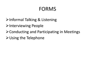 Informal oral communication | PPTX