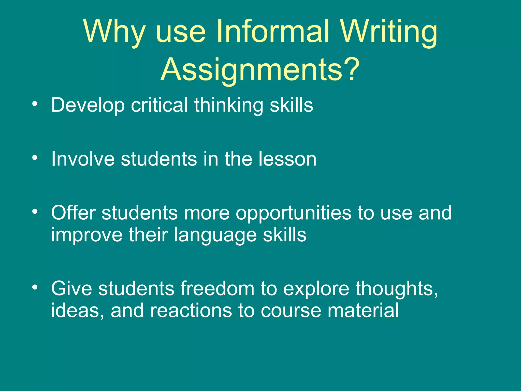 Informal Writing | PPT