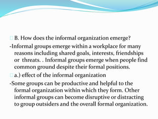 Informal and formal groups | PPTX