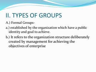 Informal and formal groups | PPTX