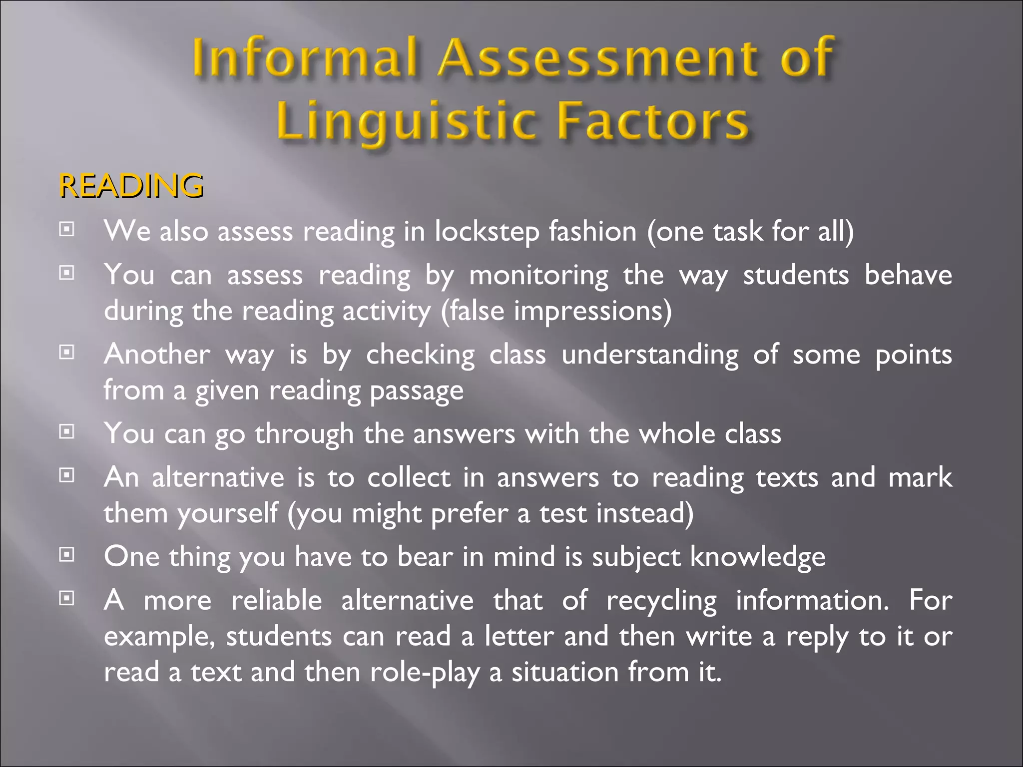 Informal Assessment | PPT