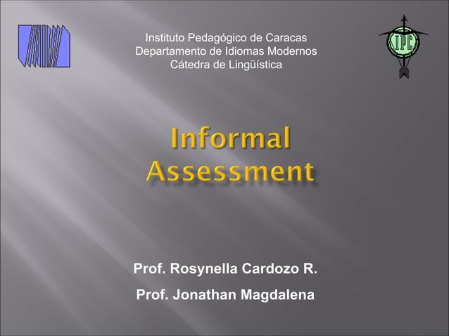 Informal Assessment | PPT | Educational Assessment | Education