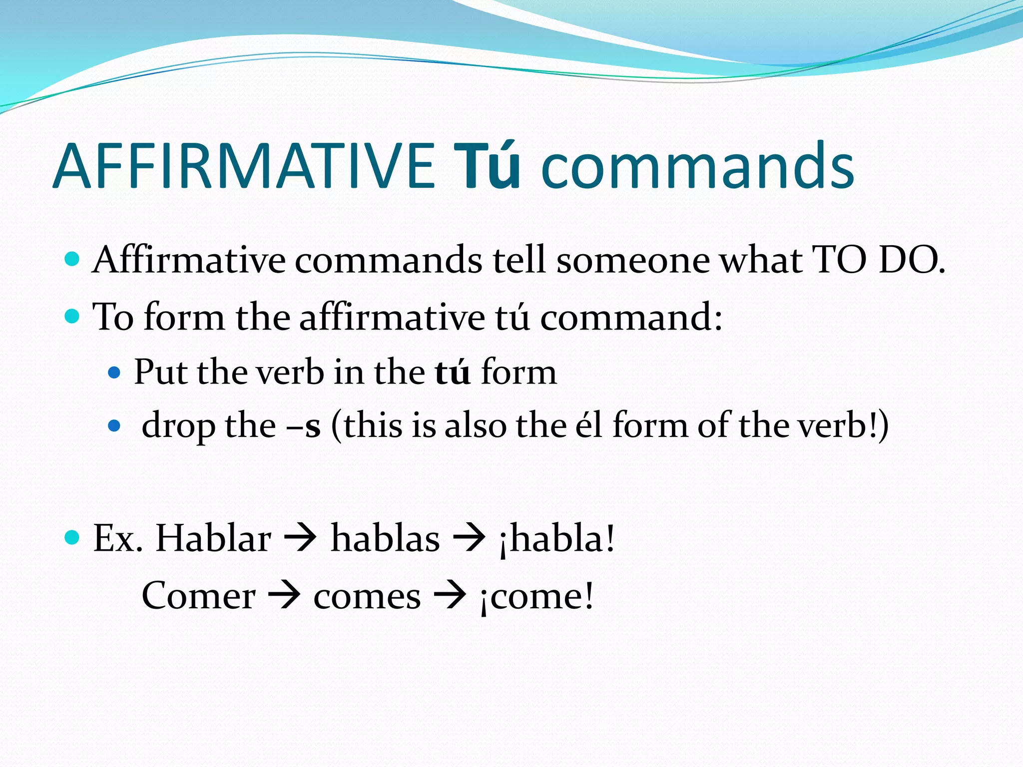 Informal commands | PPTX