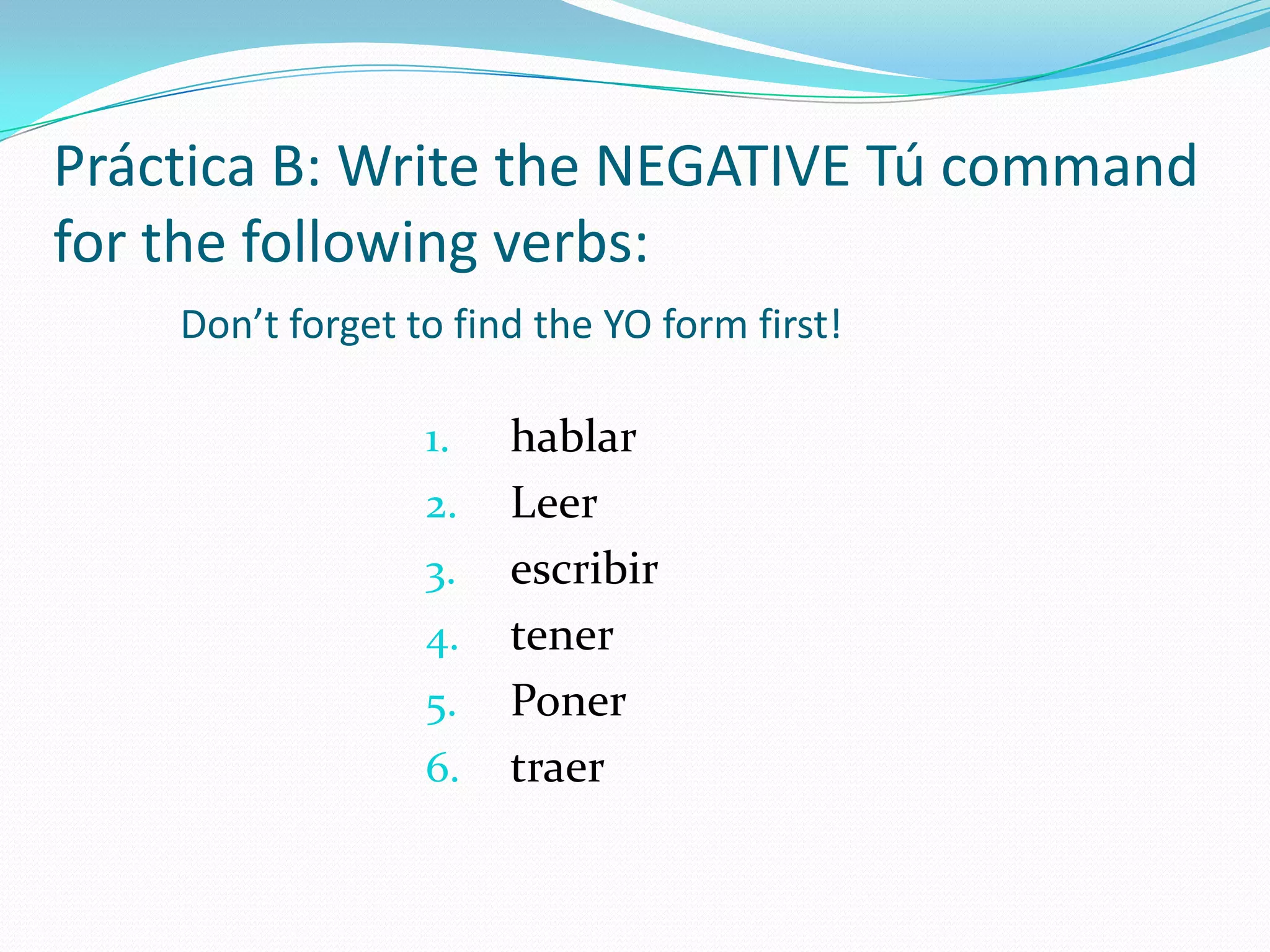 Informal commands | PPTX