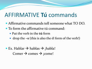Informal commands | PPTX