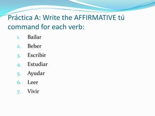 Informal commands | PPTX