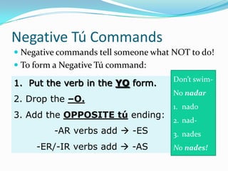 Informal commands | PPTX