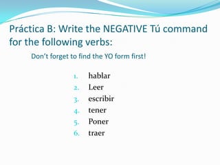 Informal commands | PPTX
