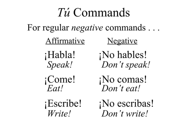 Informal commands | PPT
