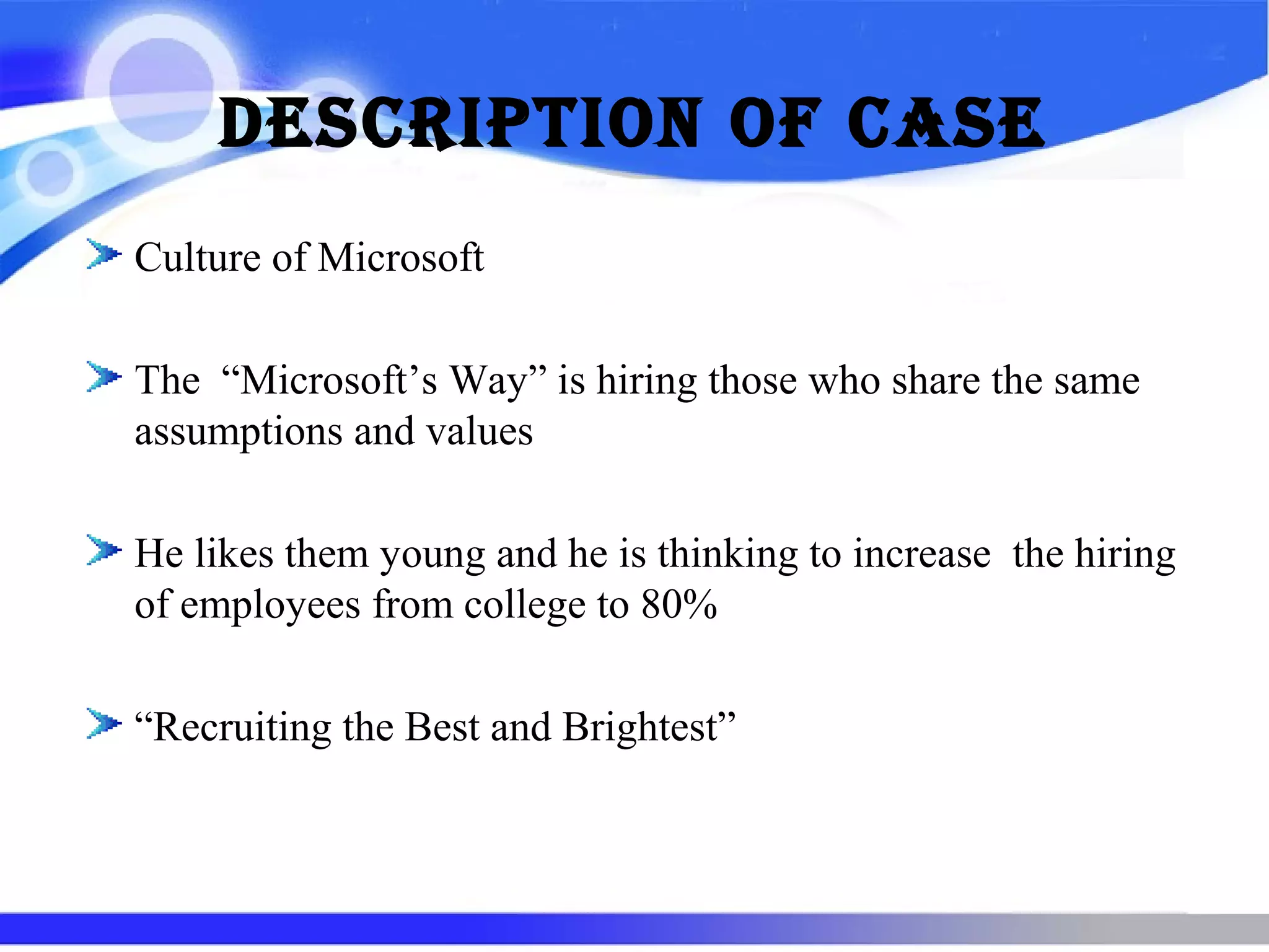 microsoft culture club case | PPT