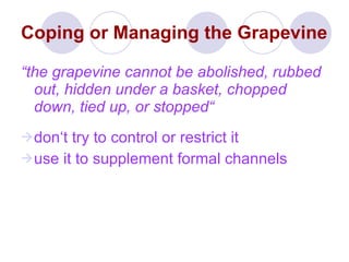 Informal communication & grapevine | PPT