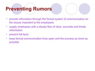 Informal communication & grapevine | PPT