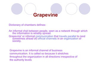 Informal communication & grapevine | PPT
