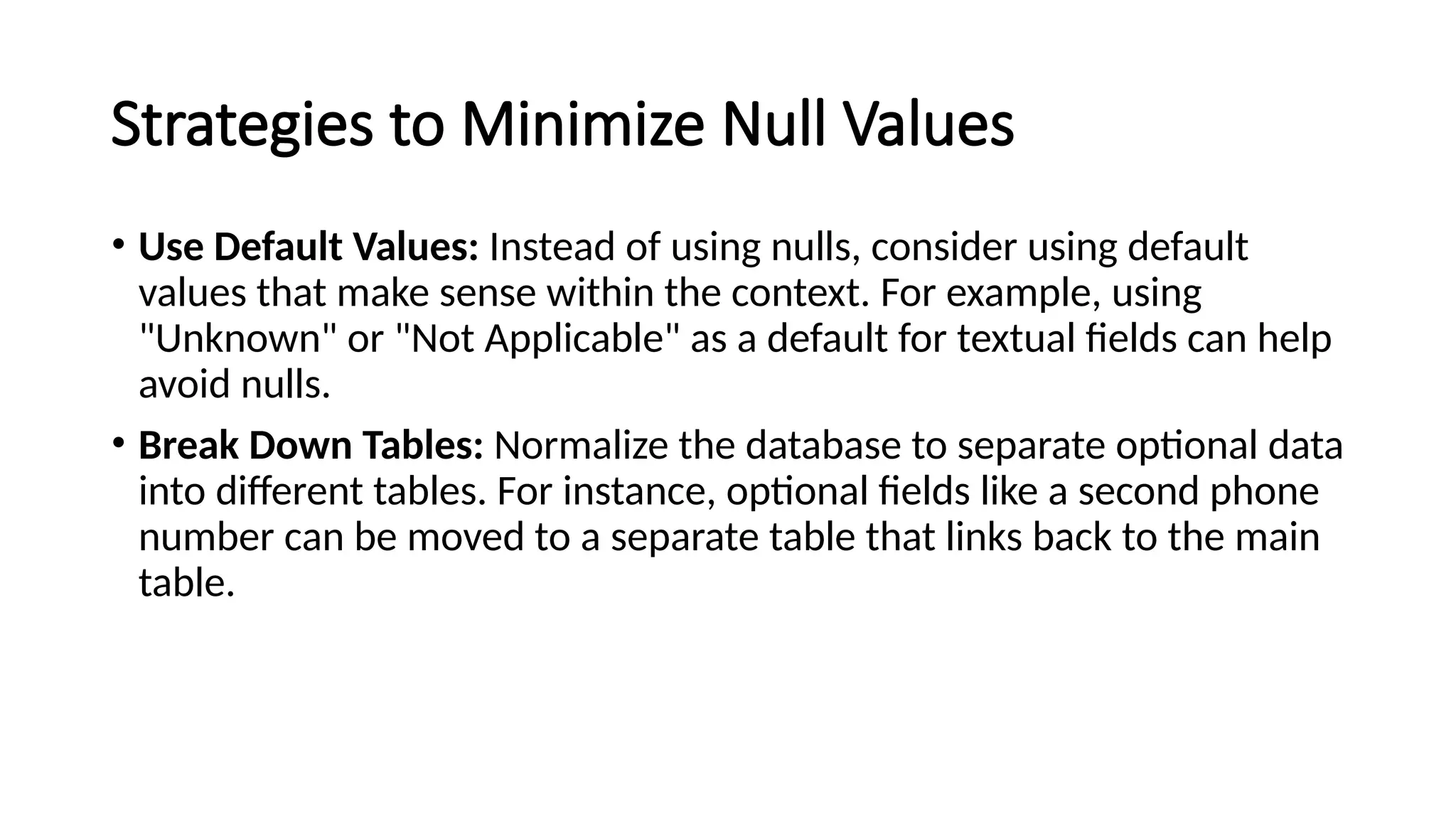 Informal Design Guidelines For Relation Schemaspptx Databases Computer Software And