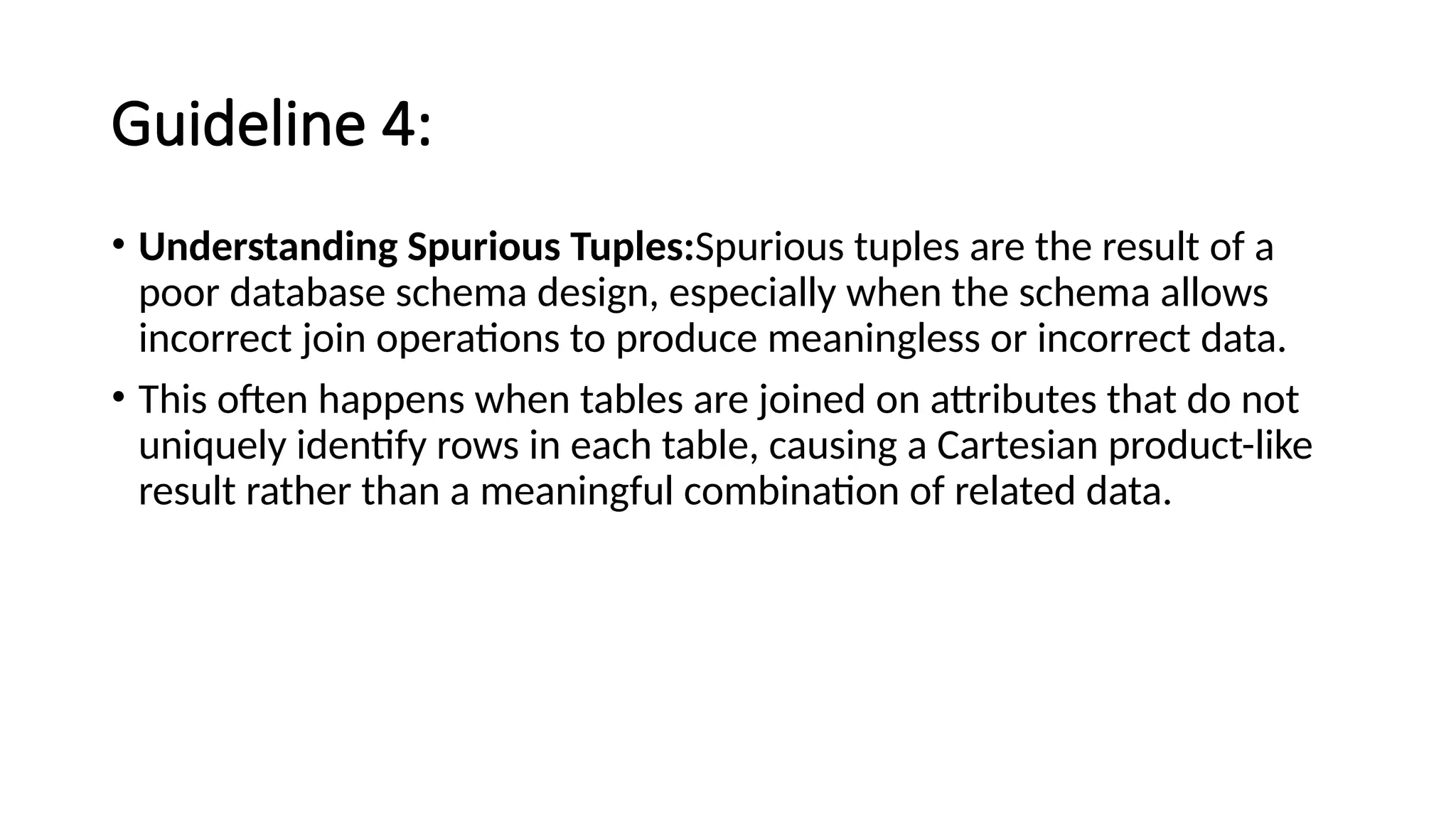 Informal Design Guidelines For Relation Schemas Pptx Databases