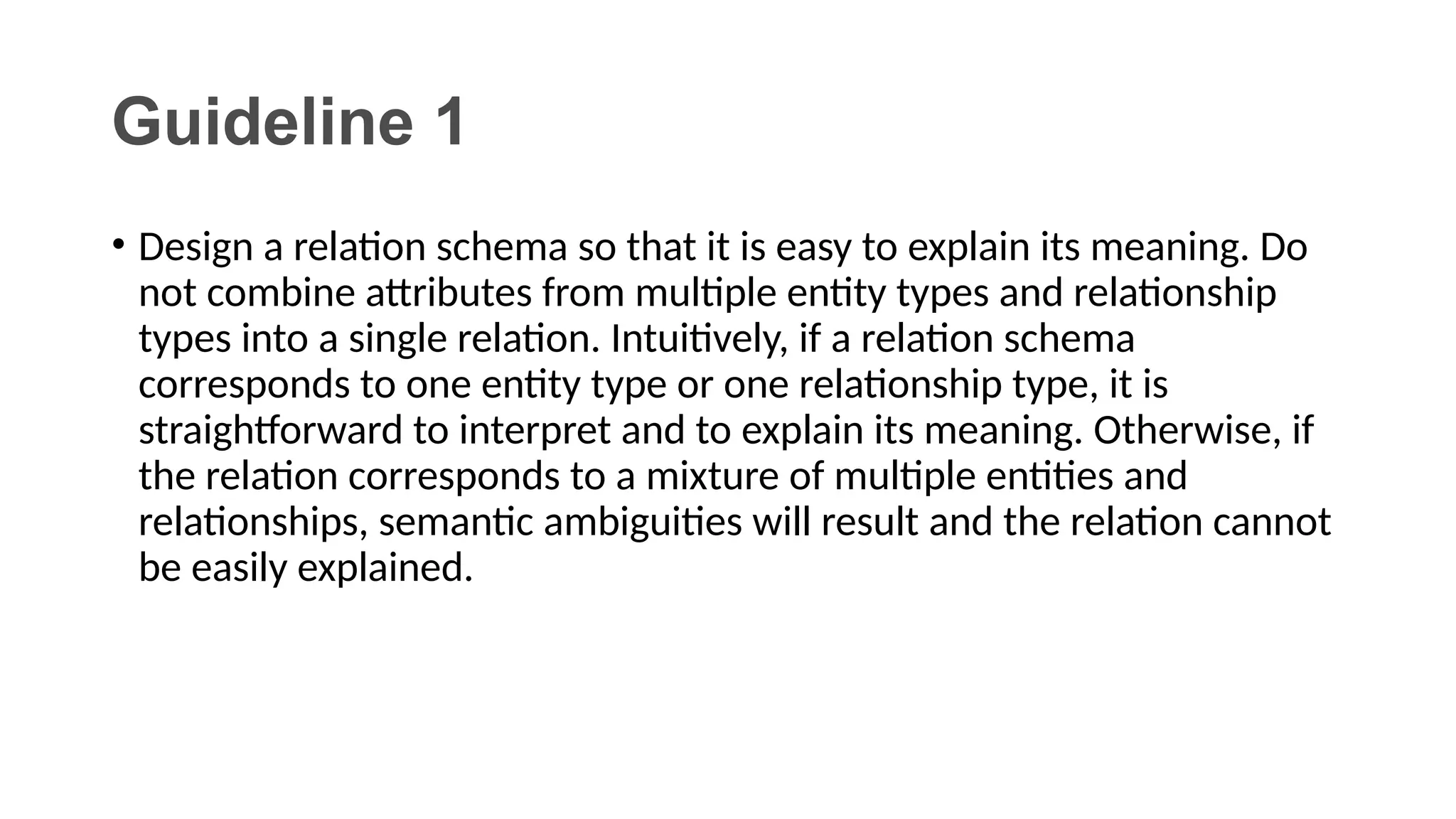 Informal Design Guidelines For Relation Schemas Pptx Databases