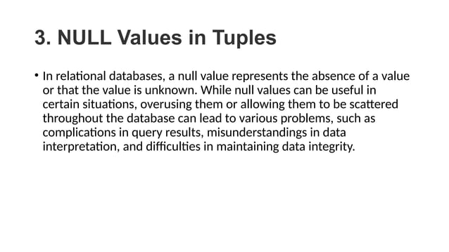 Informal Design Guidelines for Relation Schemas.pptx | Databases ...