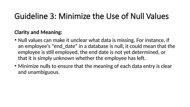 Informal Design Guidelines for Relation Schemas.pptx | Databases ...