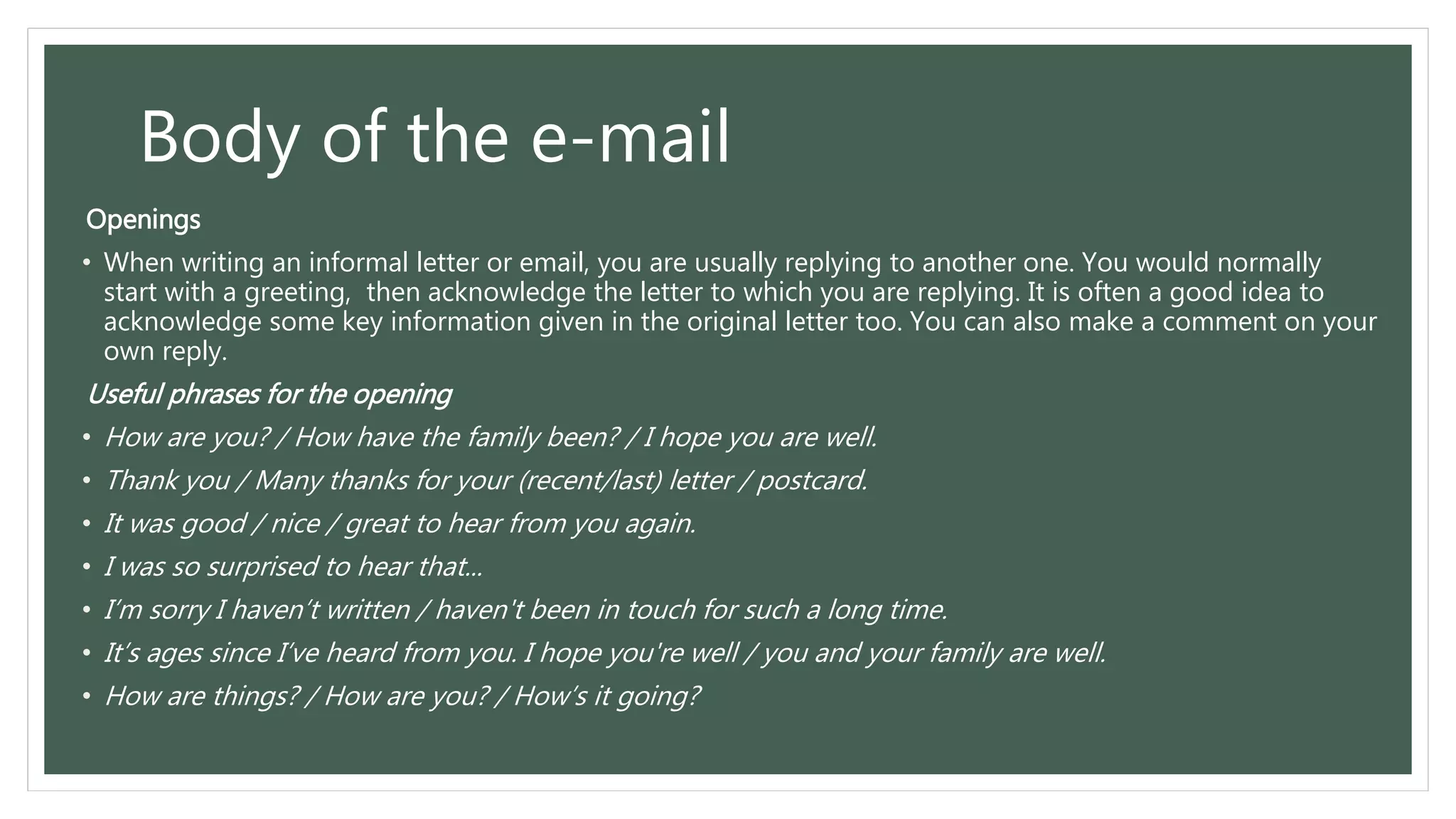 Informal e-mails | PPTX