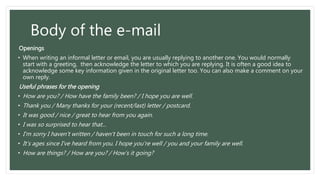 Informal e-mails | PPTX