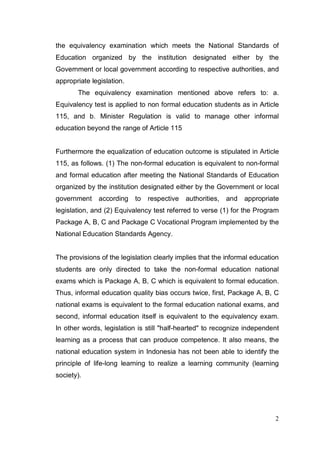 Informal education in national development (2012) | PDF