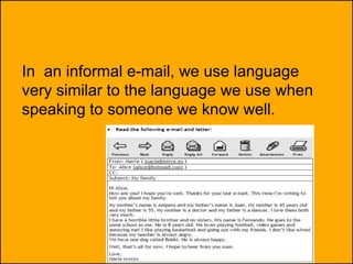 Writing an informal email | PPTX