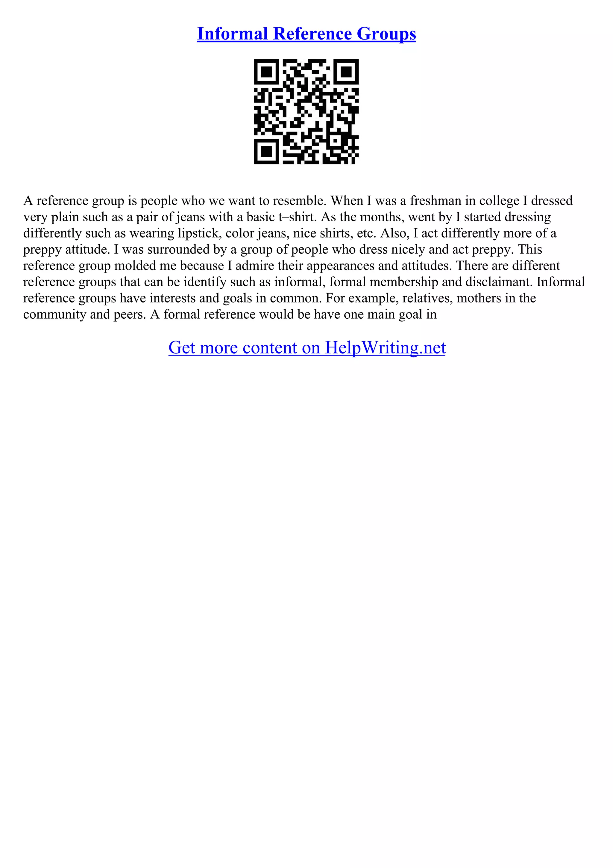 Informal Essay Examples | PDF