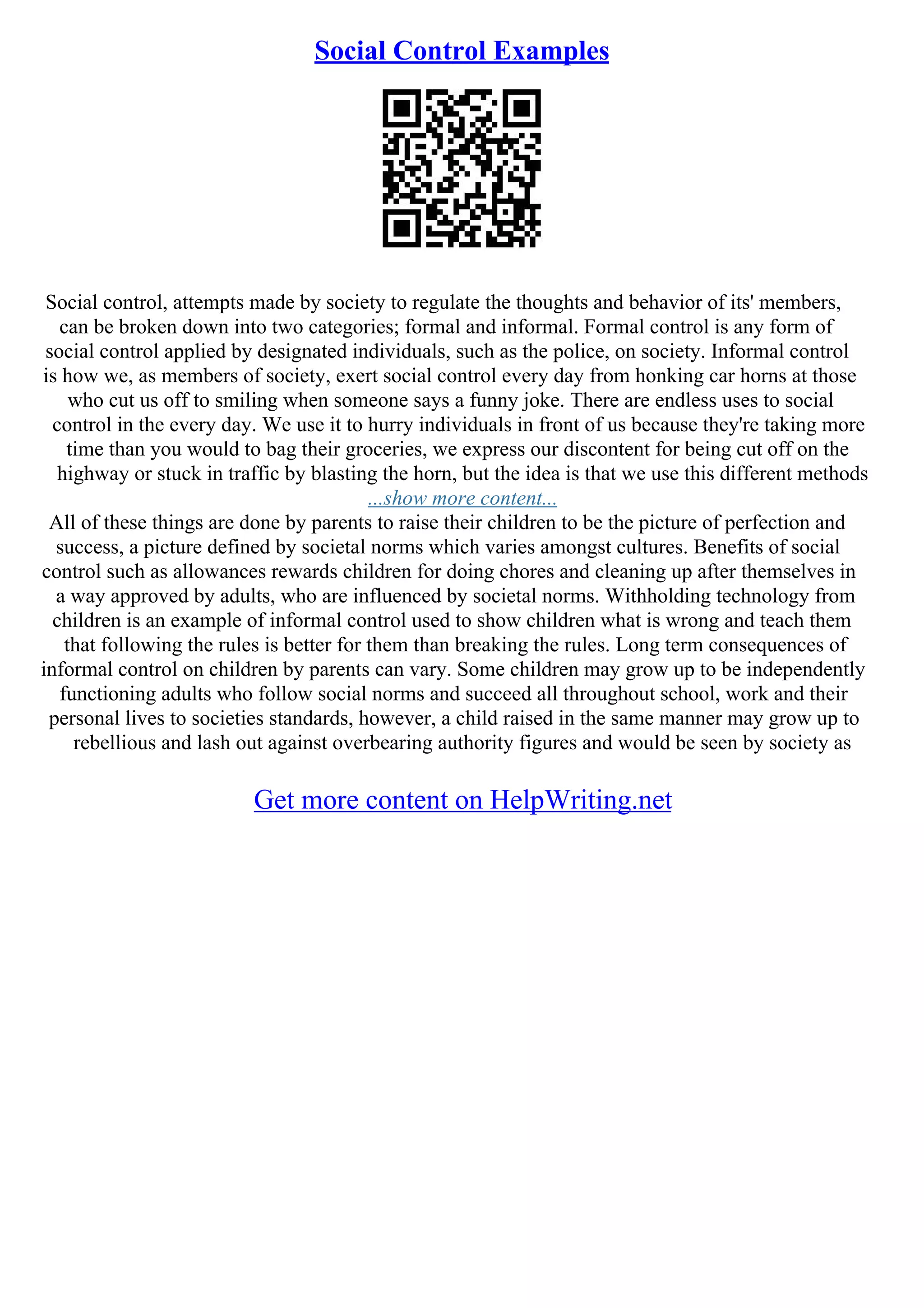 Informal Essay Examples | PDF