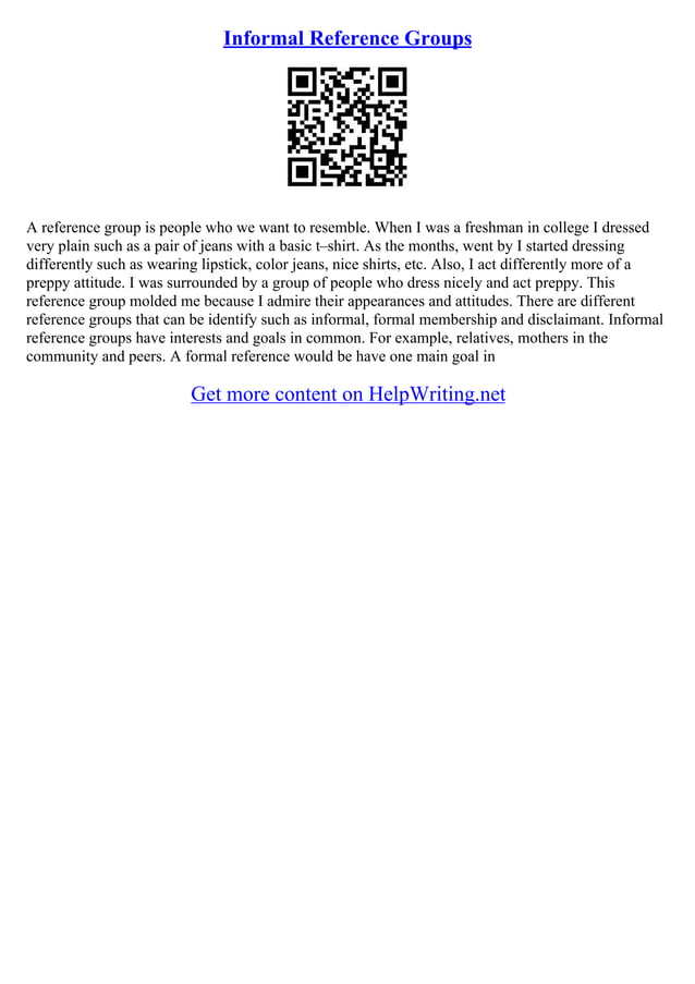 Informal Essay Examples | PDF