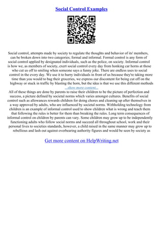 Informal Essay Examples | PDF