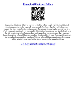 Informal Essay Examples | PDF