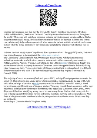 Informal Essay Sample | PDF