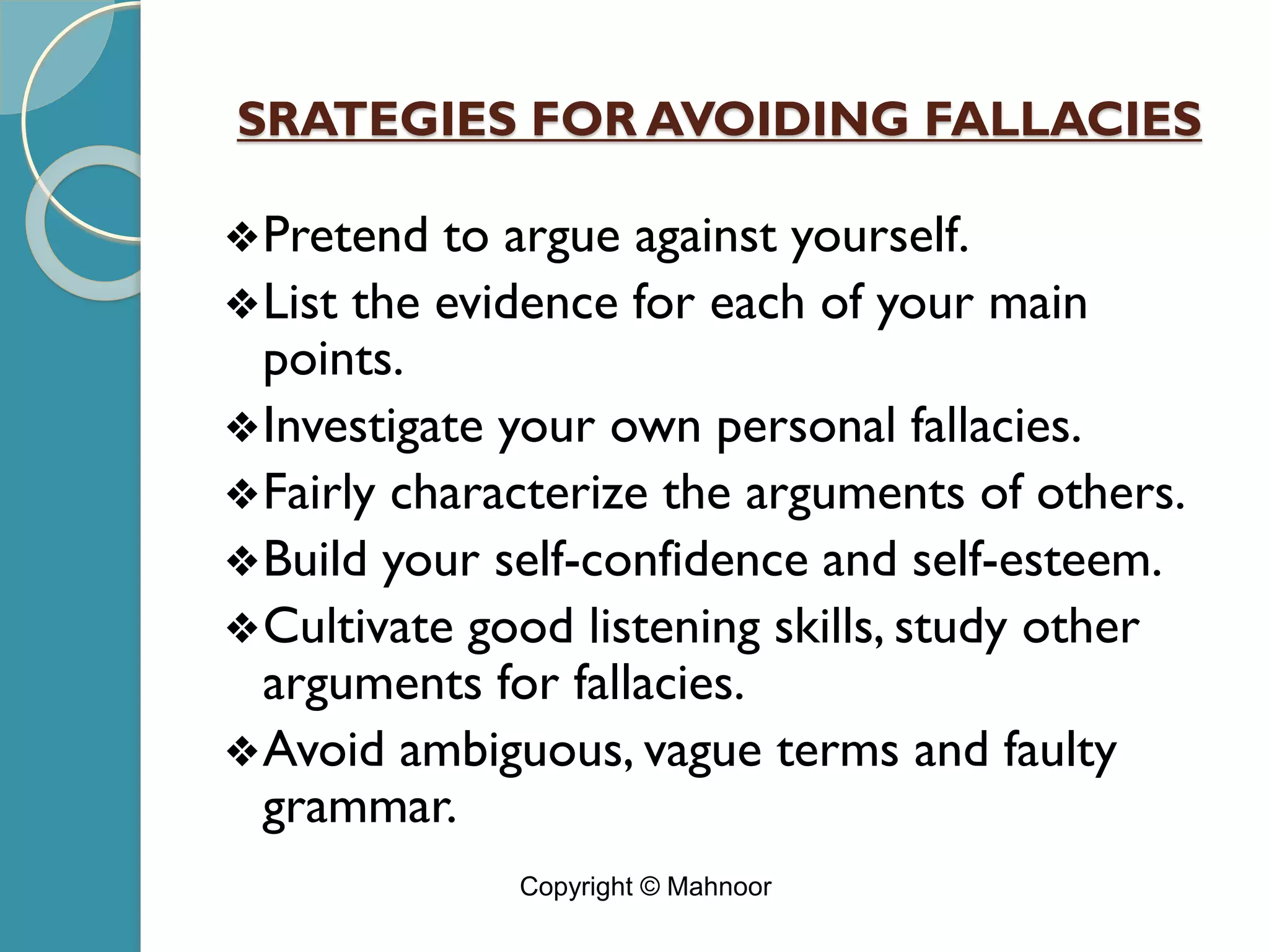 Informal fallacies in Logic | PDF