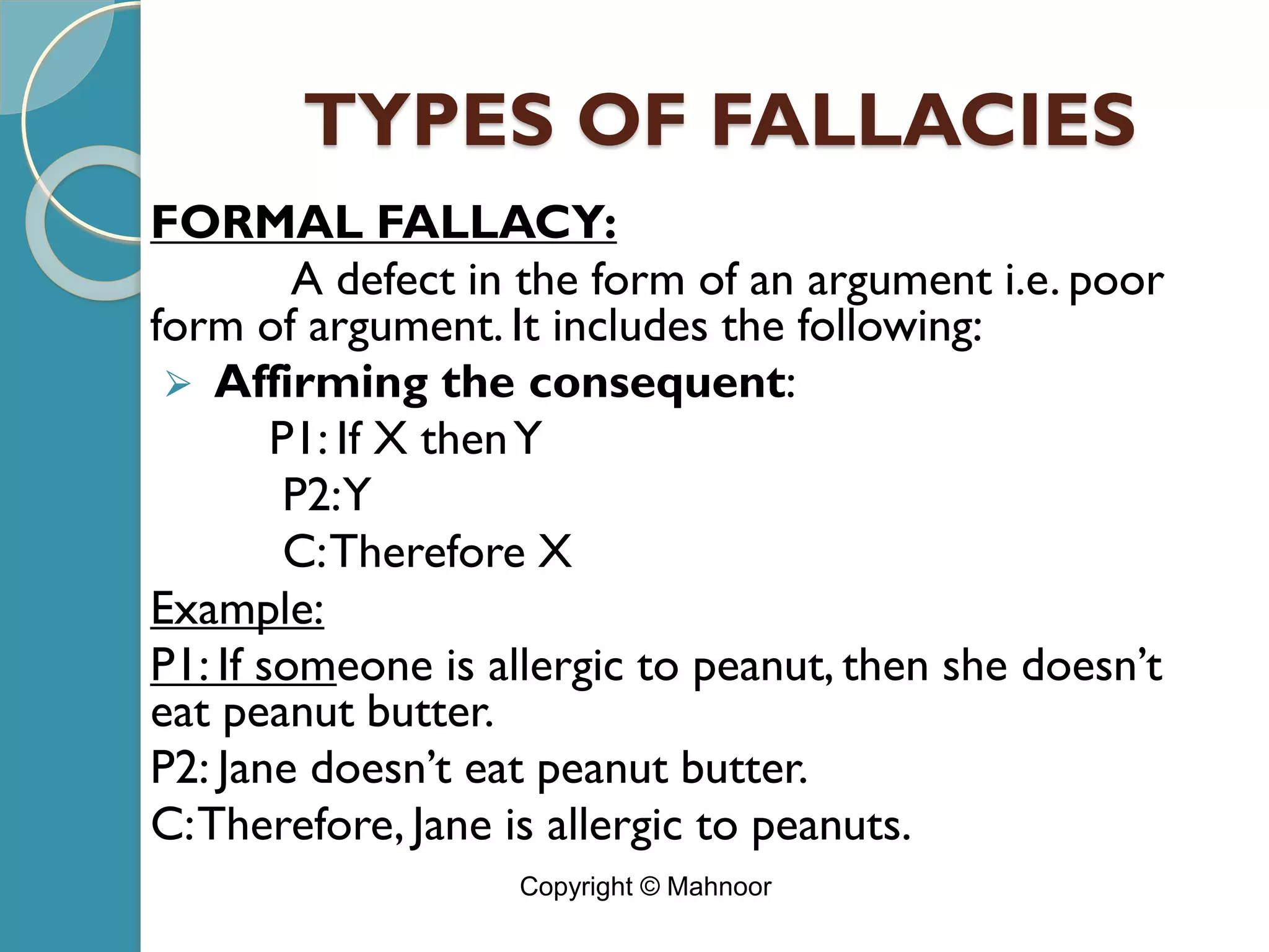 Informal fallacies in Logic | PDF