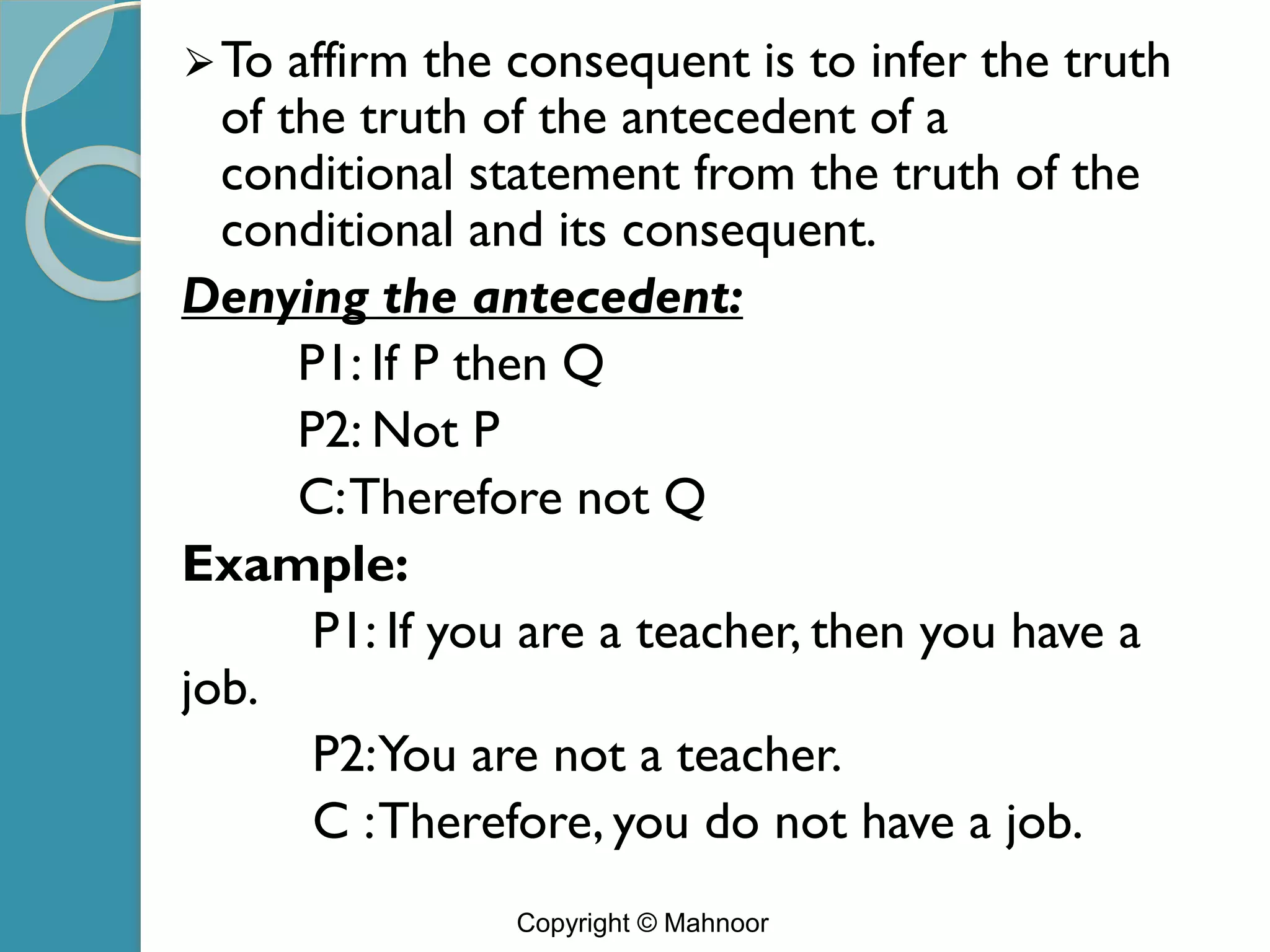Informal fallacies in Logic | PDF