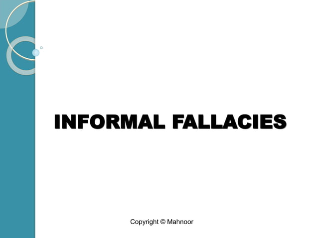 Informal fallacies in Logic | PDF