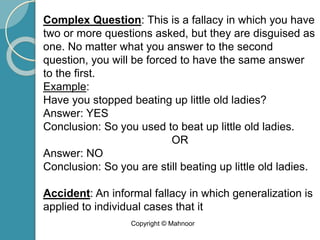 Informal fallacies in Logic | PDF