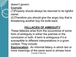 Informal fallacies in Logic | PDF