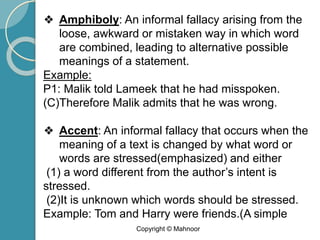 Informal fallacies in Logic | PDF