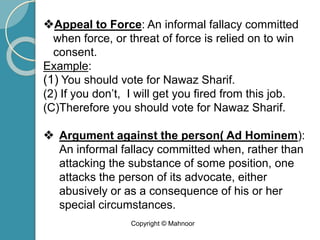 Informal fallacies in Logic | PDF